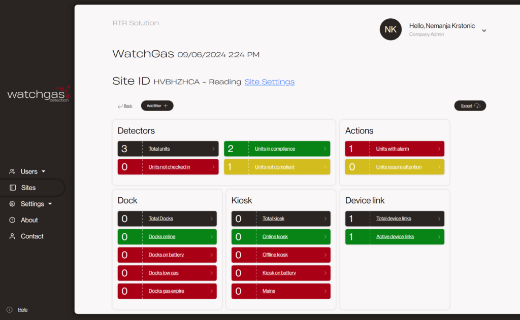 WatchGas SST RTR Web Reporting Software - WatchGas